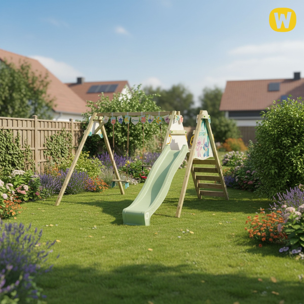 Balançoire Disney avec toboggan Smart Dash | Wickey.fr